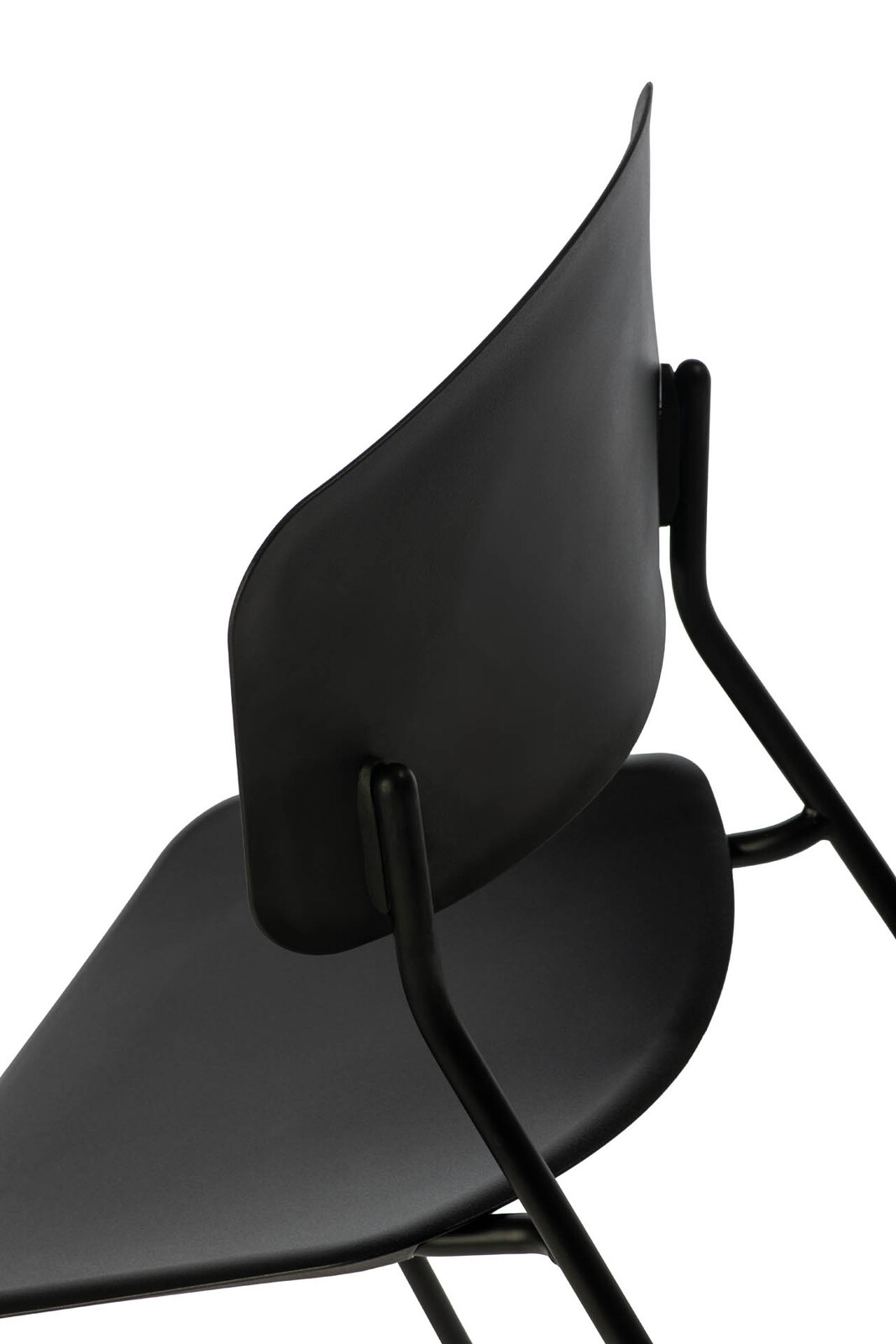 Stackable chair with seat and backrest in polypropylene. Metal ...