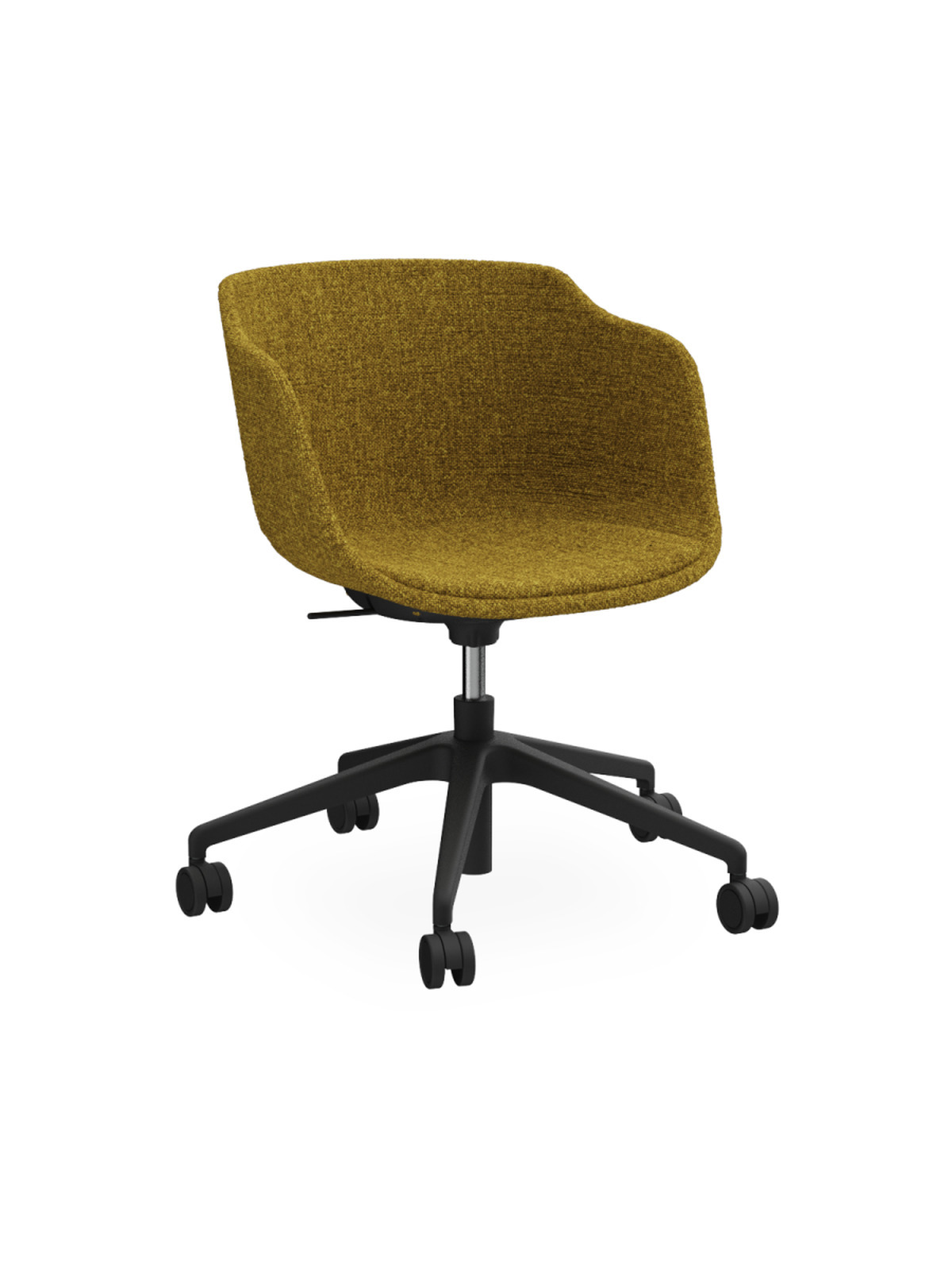 Swivel armchair with polypropylene shell, height-adjustable gas lift, 5 ...