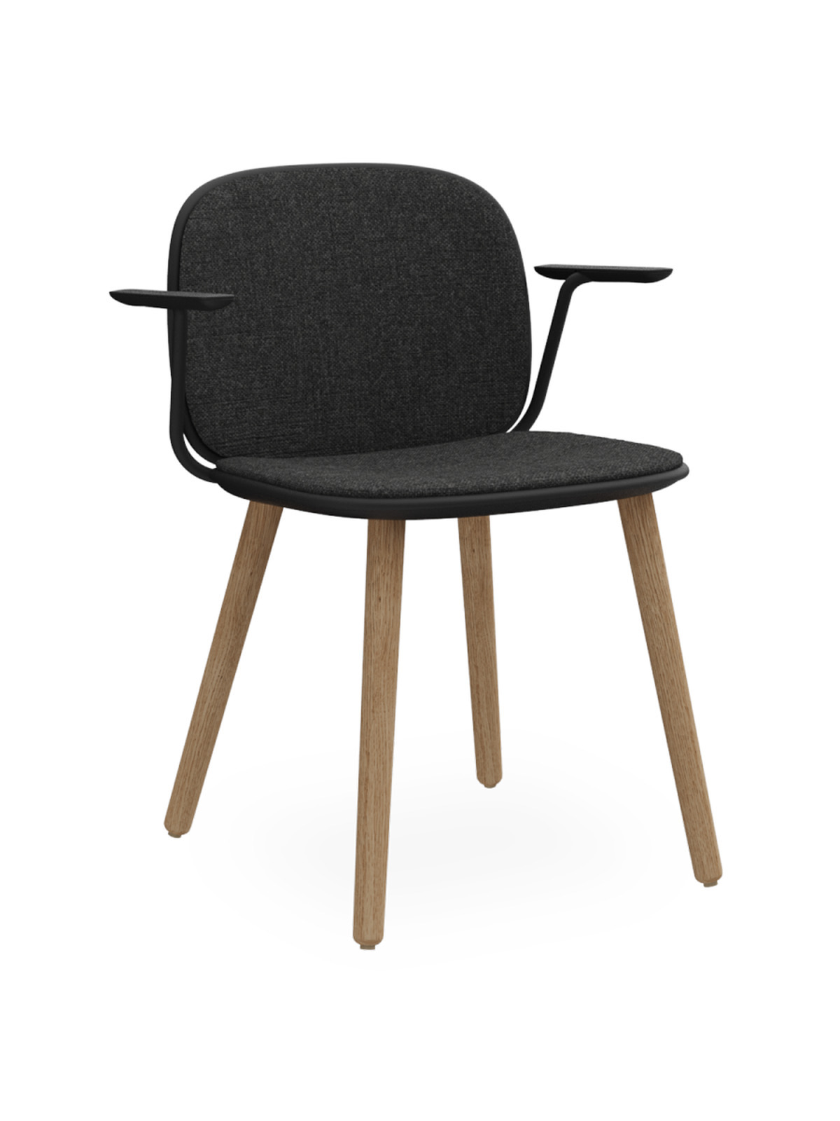 Chair with polypropylene body and integrated armrests, finished with a ...