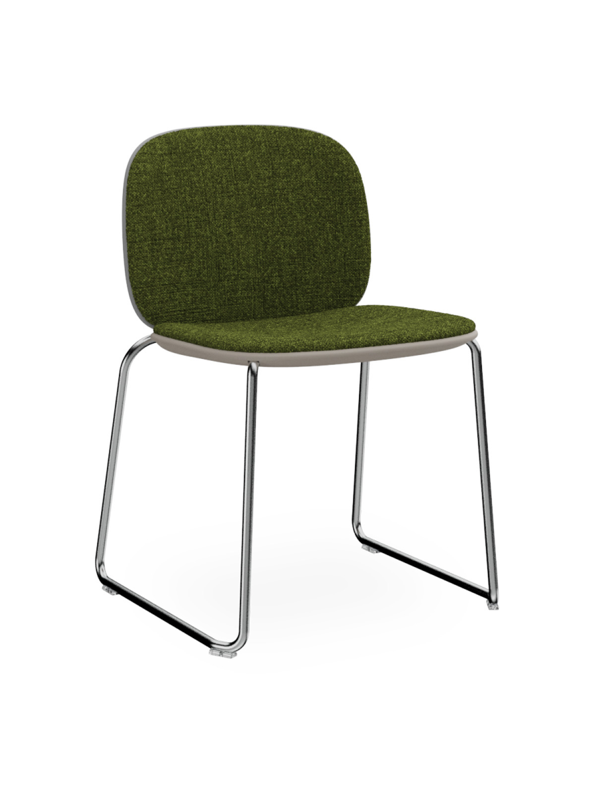 Swivel chair with polypropylene body, finished with a rubber edge that ...